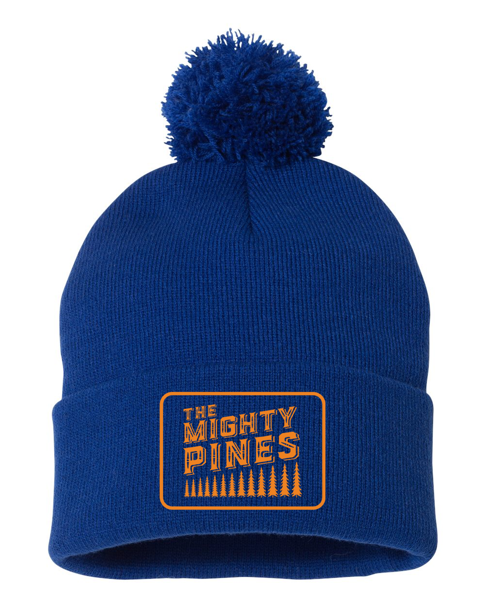 The Mighty Pines Wordmark - 12" Pom-Pom Cuffed Beanie (Embroidered ...